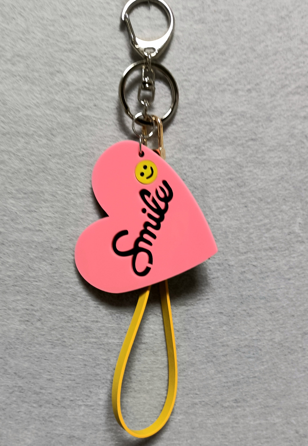 Smile pink heart smile keyring | idus