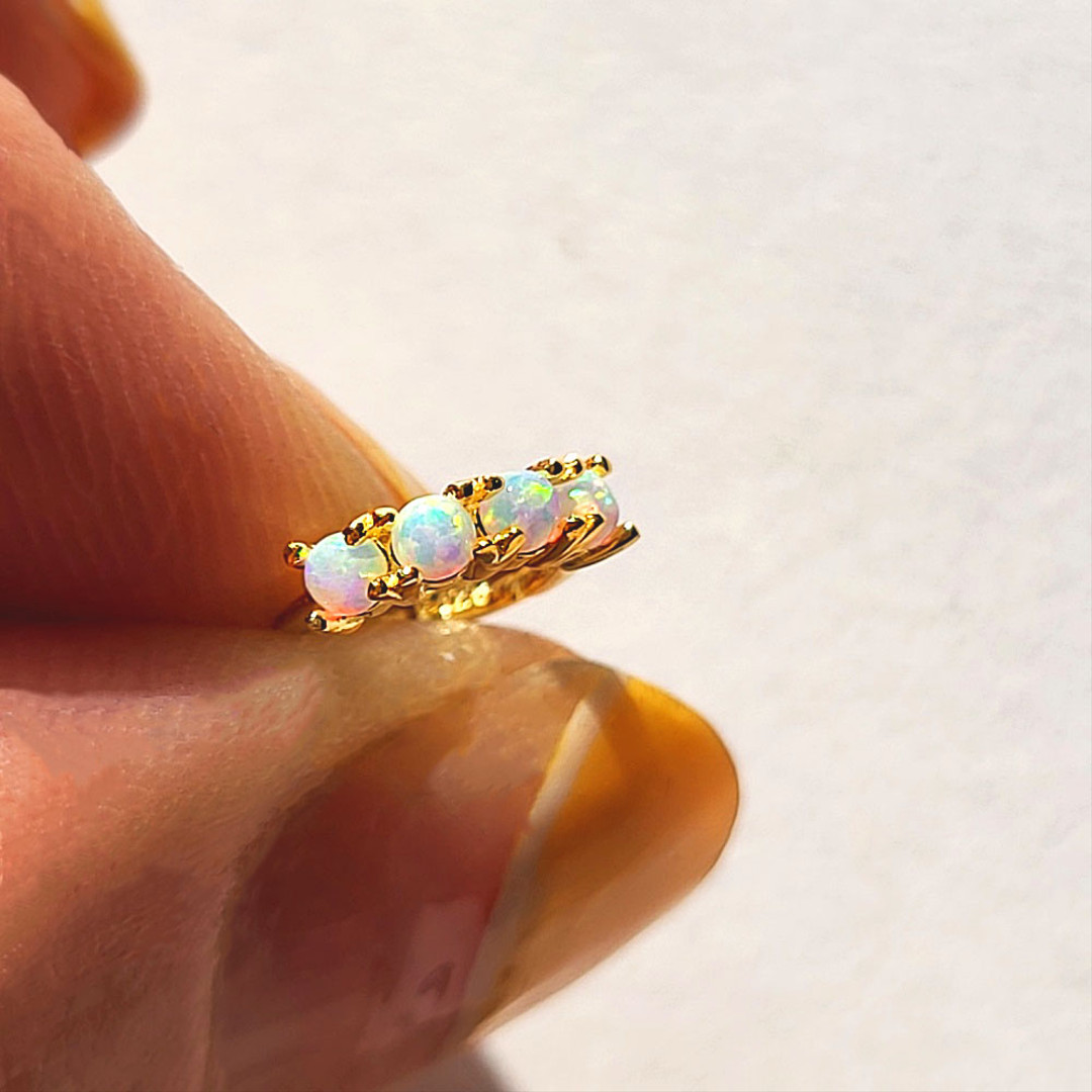 Silver 925 Bianca White Opaling 5 size Gift Earrings