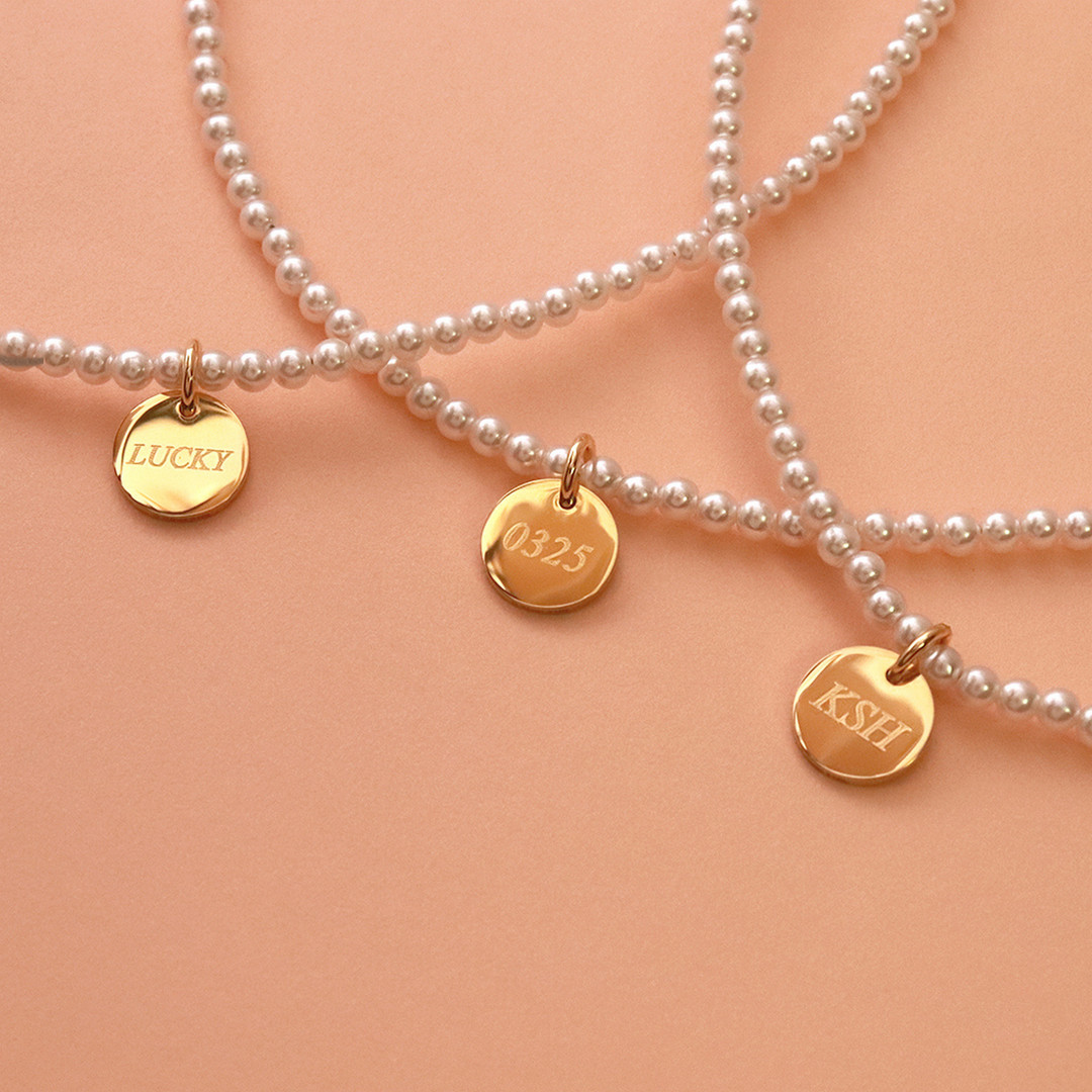 [Gift wrapping] Engraved pearl necklace