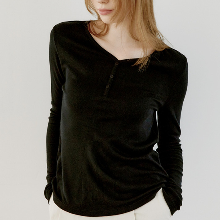 [NEW] 브이넥 버튼 티셔츠(MCG1-TS118) | 아이디어스