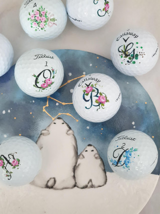 [선물추천 ]골프공⛳이니셜 핸드페인팅3구세트🌹로즈 | 아이디어스