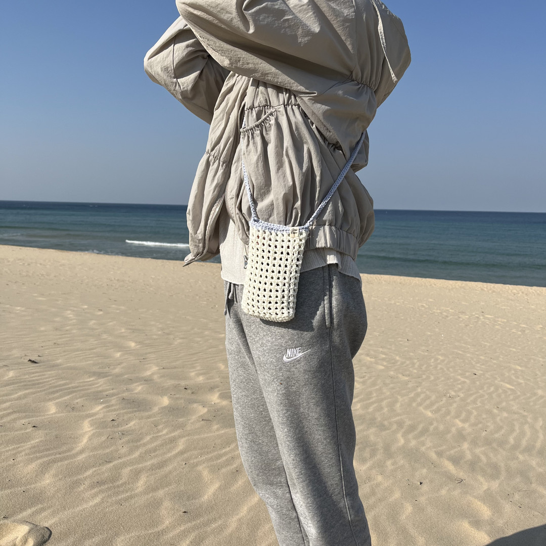 [4colors] All-season Crochet Phone Bag ・ Mini Bag ・ Crossbody Bag | idus