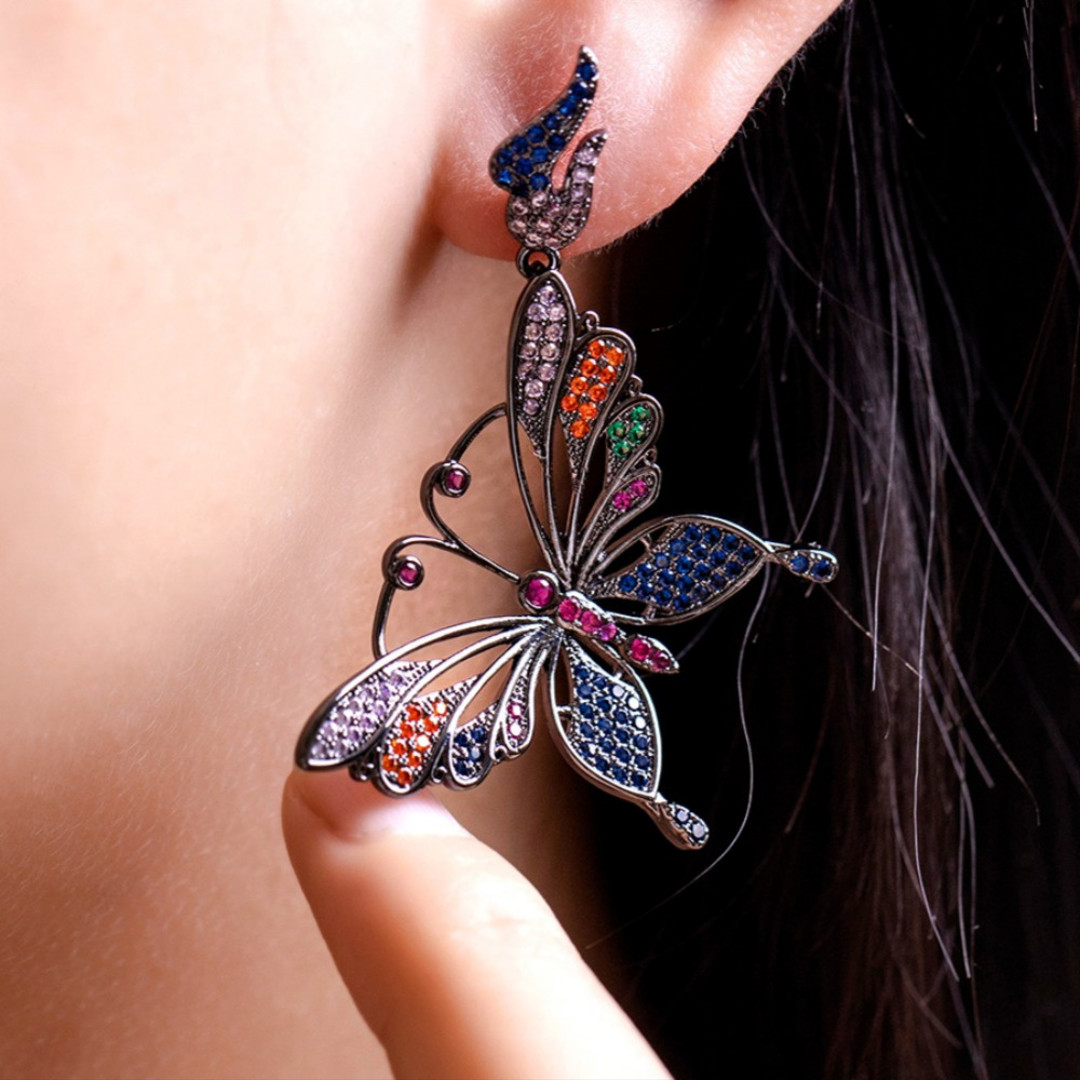 Tiger Butterfly Wedding Party Reception Concert Unique Earrings | idus