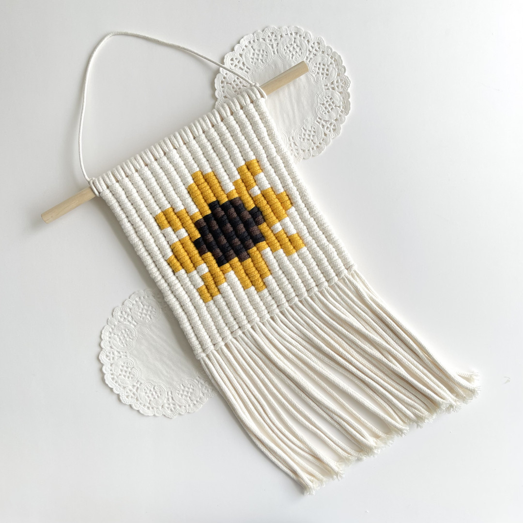 Sunflower macramé wall hanging | idus