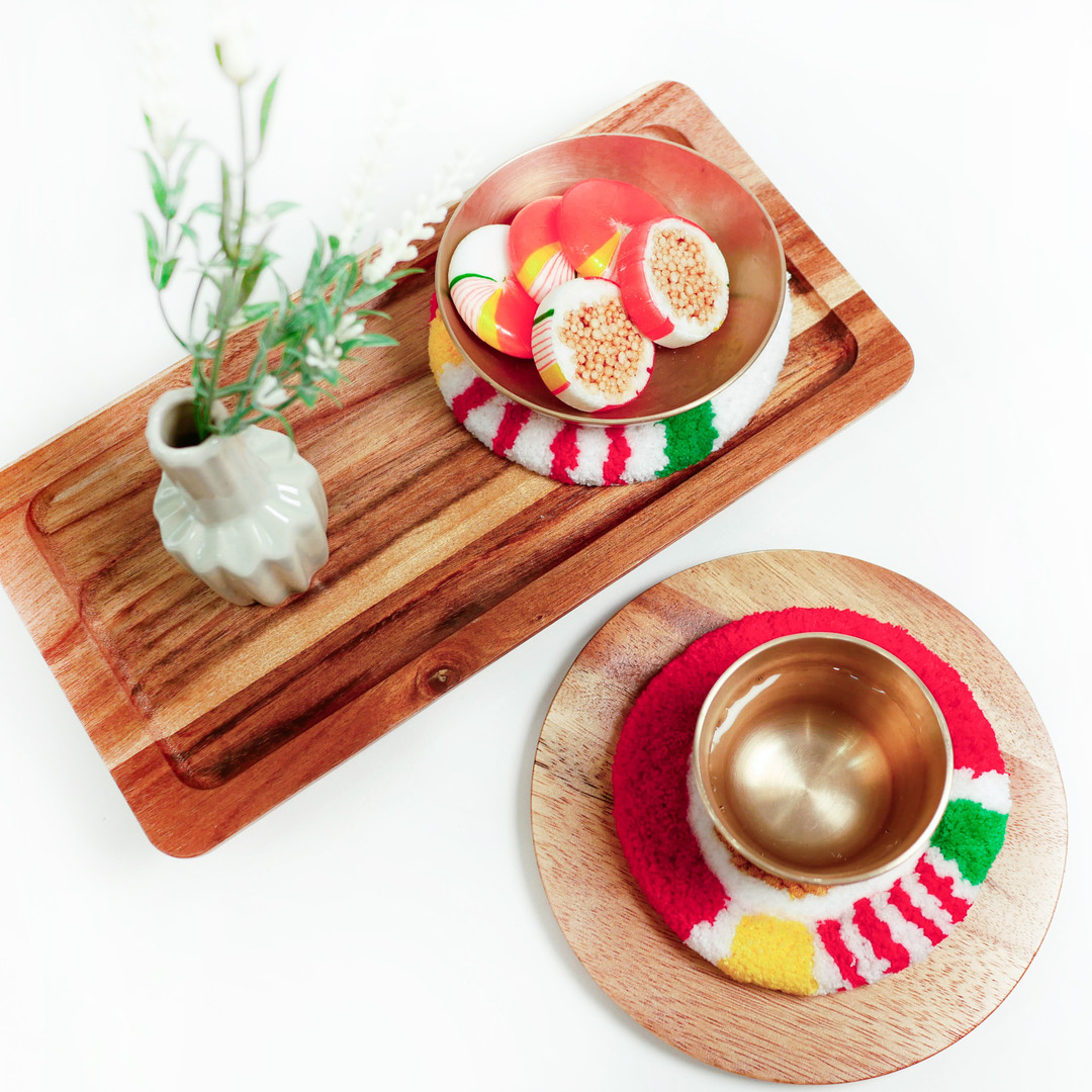 Okckun teacoaster / mini rug / Korean traditional motif | idus