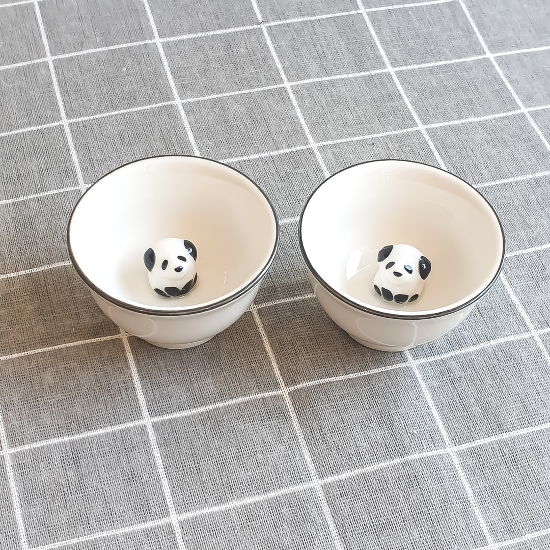 Simple panda glass | idus