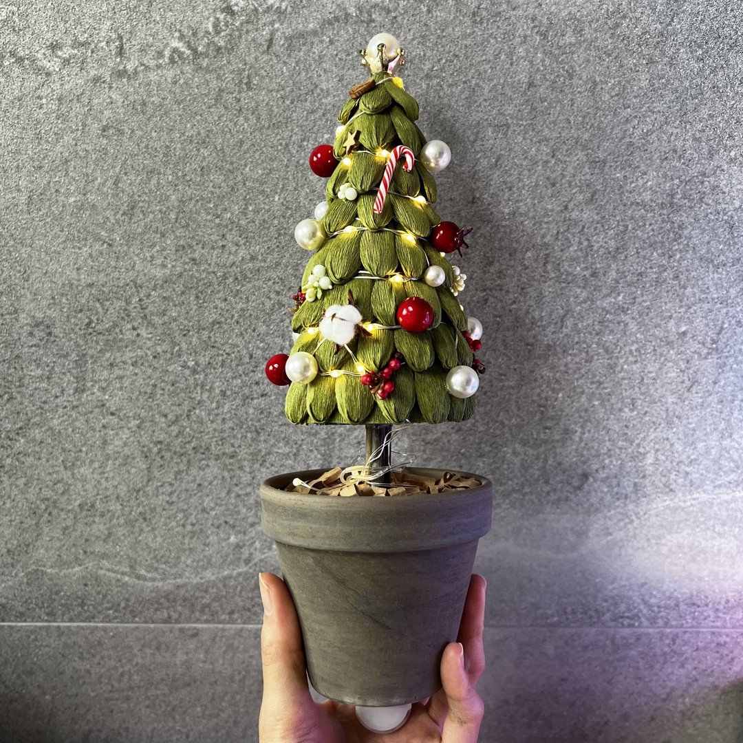 [PaperFlower/MoodLamp] Cutie Christmas Mini Tree - Pot | idus