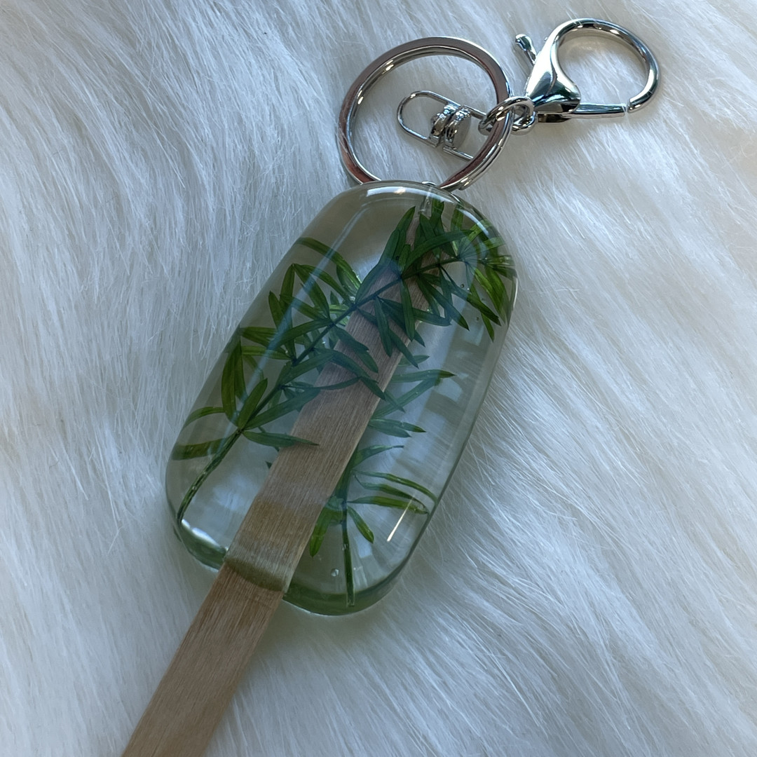 Greenery ice cream resin key ring holder