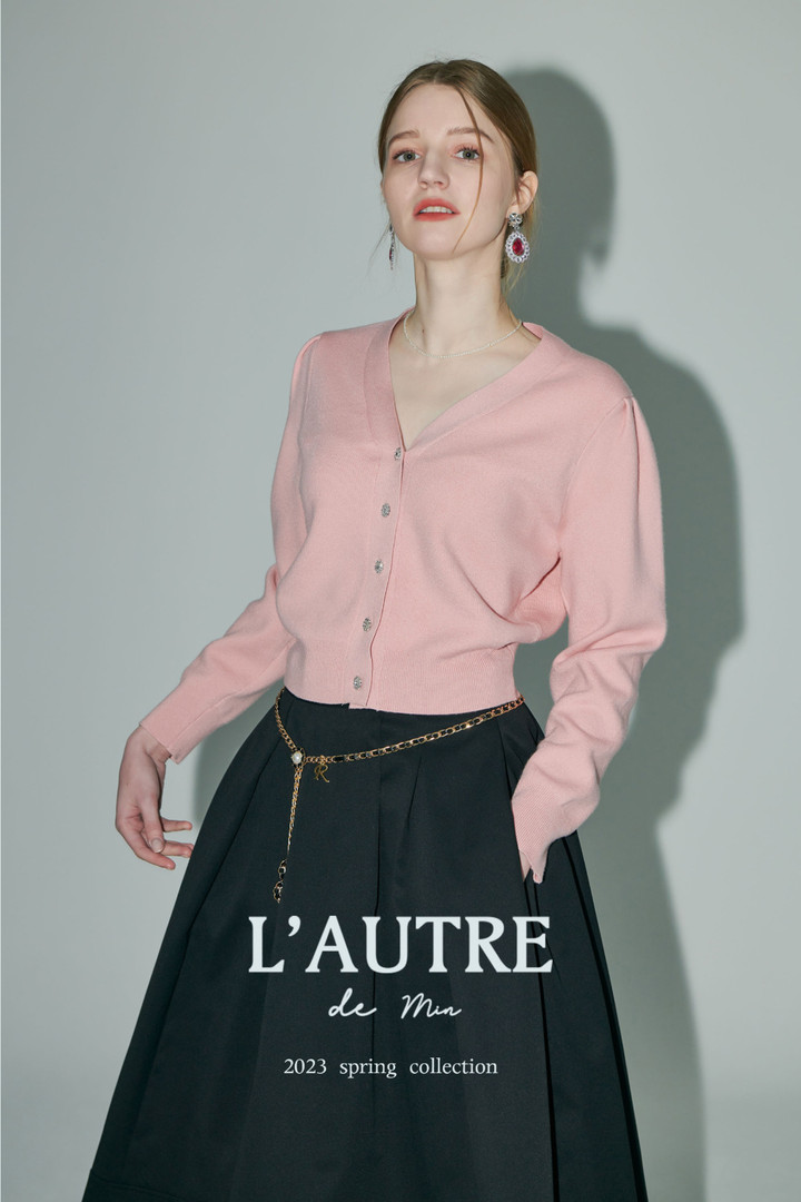 [23FW] 로트르드민 샤인 핑크 가디건 | 아이디어스
