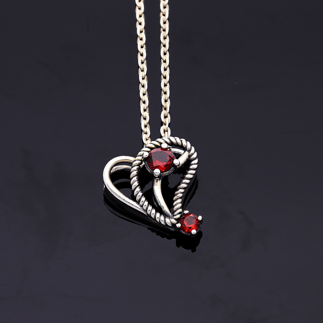 "The Tree of Life"925 Sterling Silver Pendant with Natural Garnet | idus