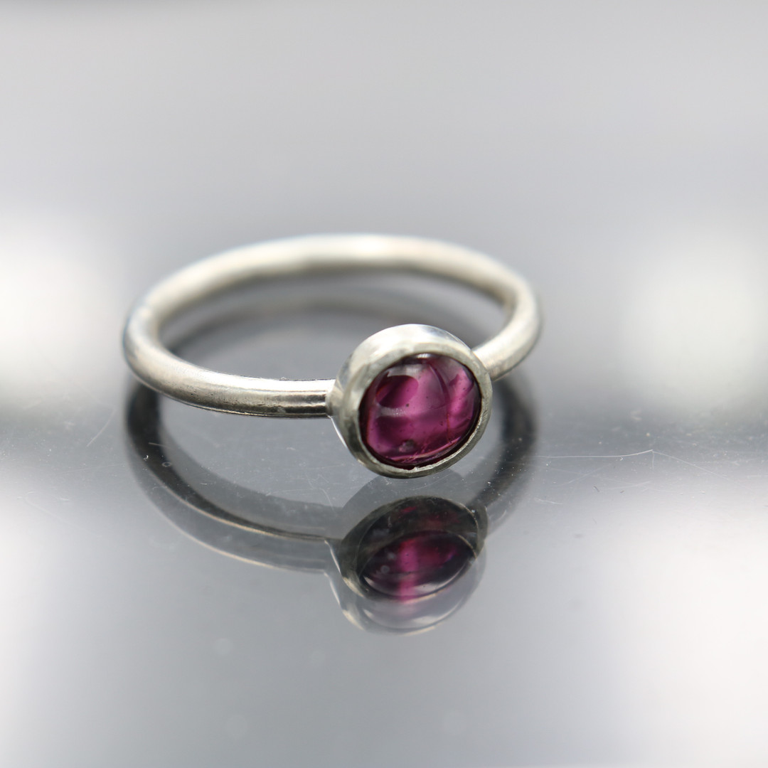 Garnet Silver Ring, Affordable Ring, Silple Design, Everyday Jewelry ...