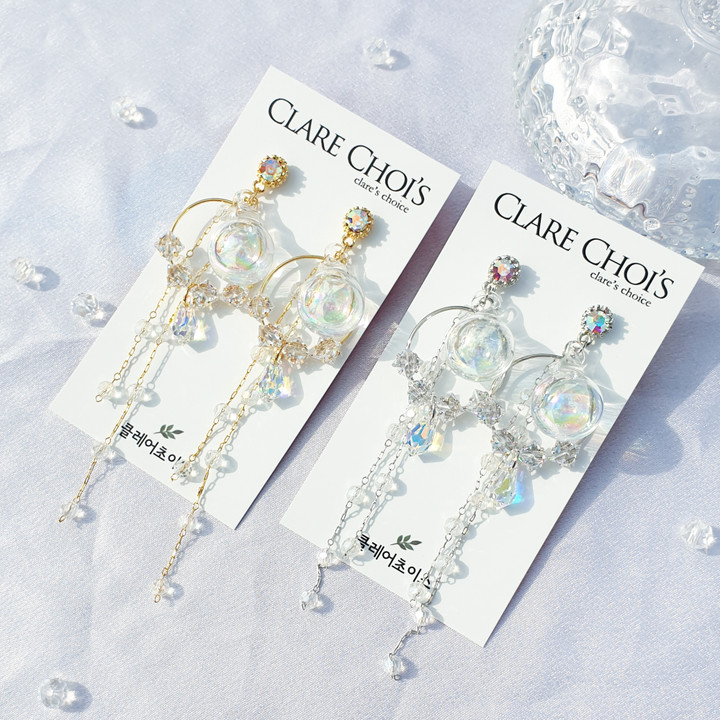 인기💎은침)영롱비눗방울귀걸이/귀찌 | 아이디어스