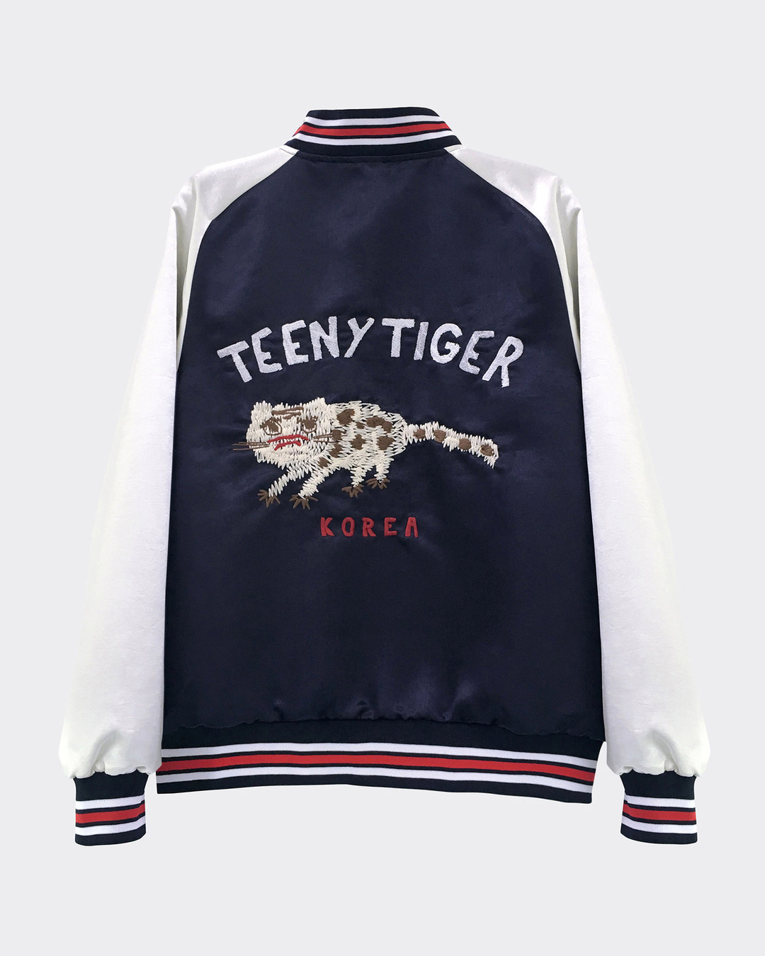 Tiger Embroidery bomber Jacket (Navy) | idus