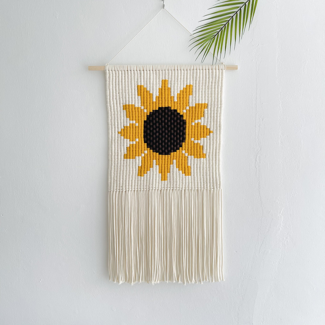 Large sunflower macramé wall hanging | idus