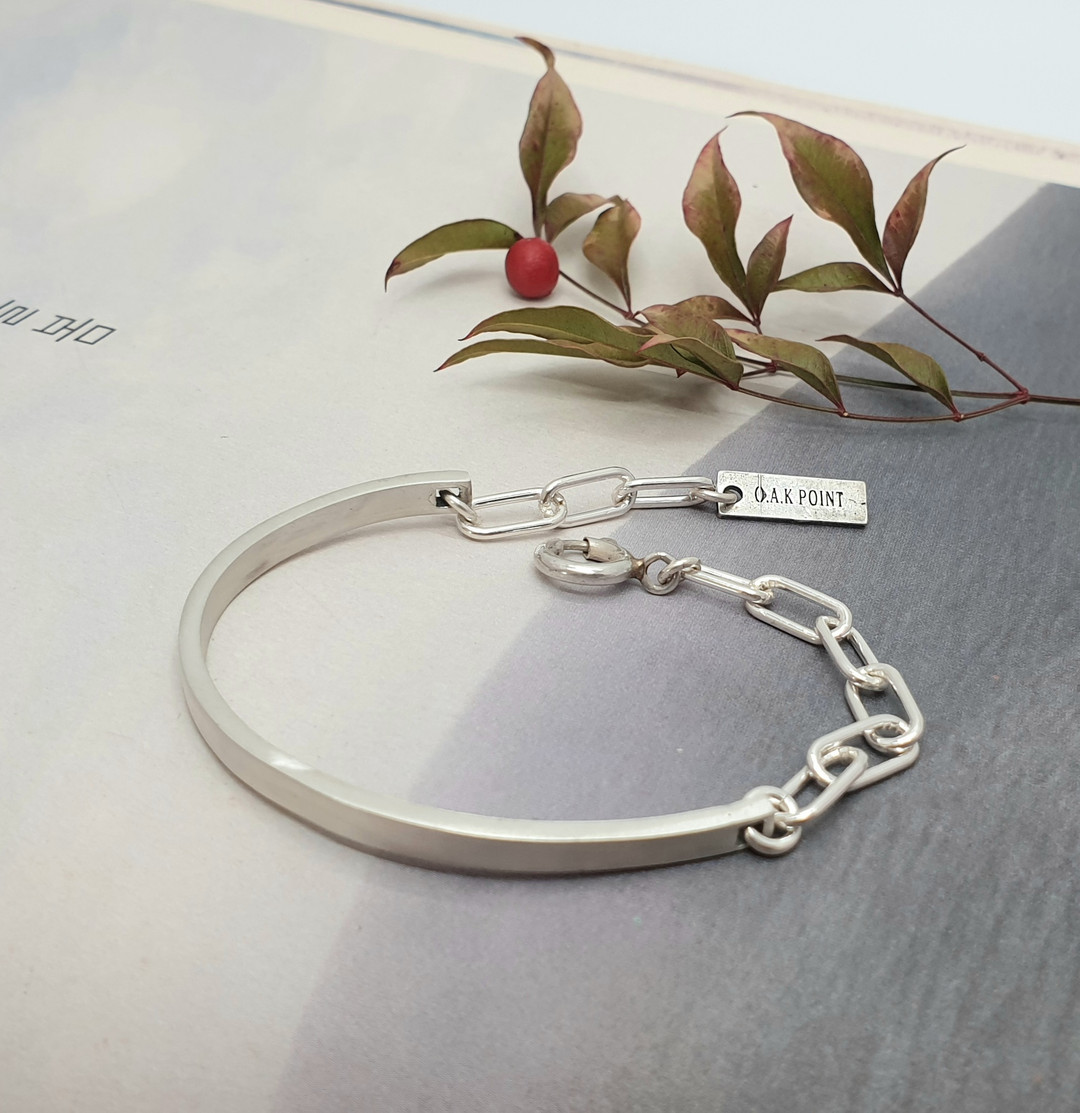 Silver Half Bangle Bracelet | idus