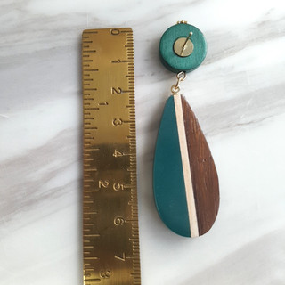 wood color earring | 아이디어스