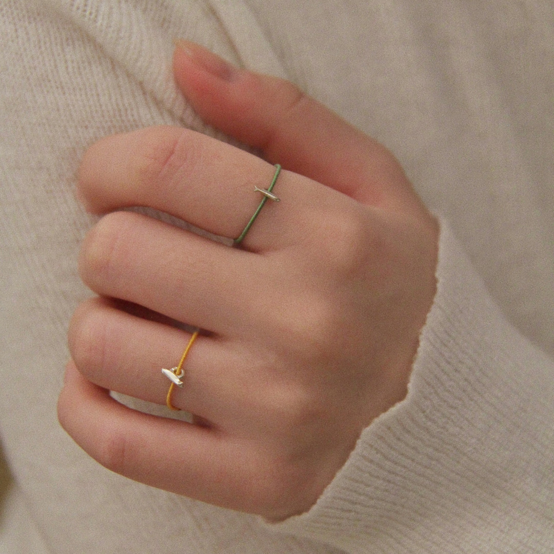 [IU] TREE & FISH RING (12color) / Handmade wish Thread Ring