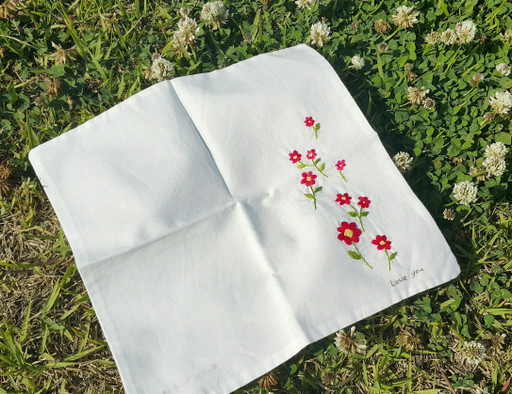 자수 이니셜손수건_꽃 길 | 아이디어스 - 핸드메이드, 수공예, 수제 먹거리