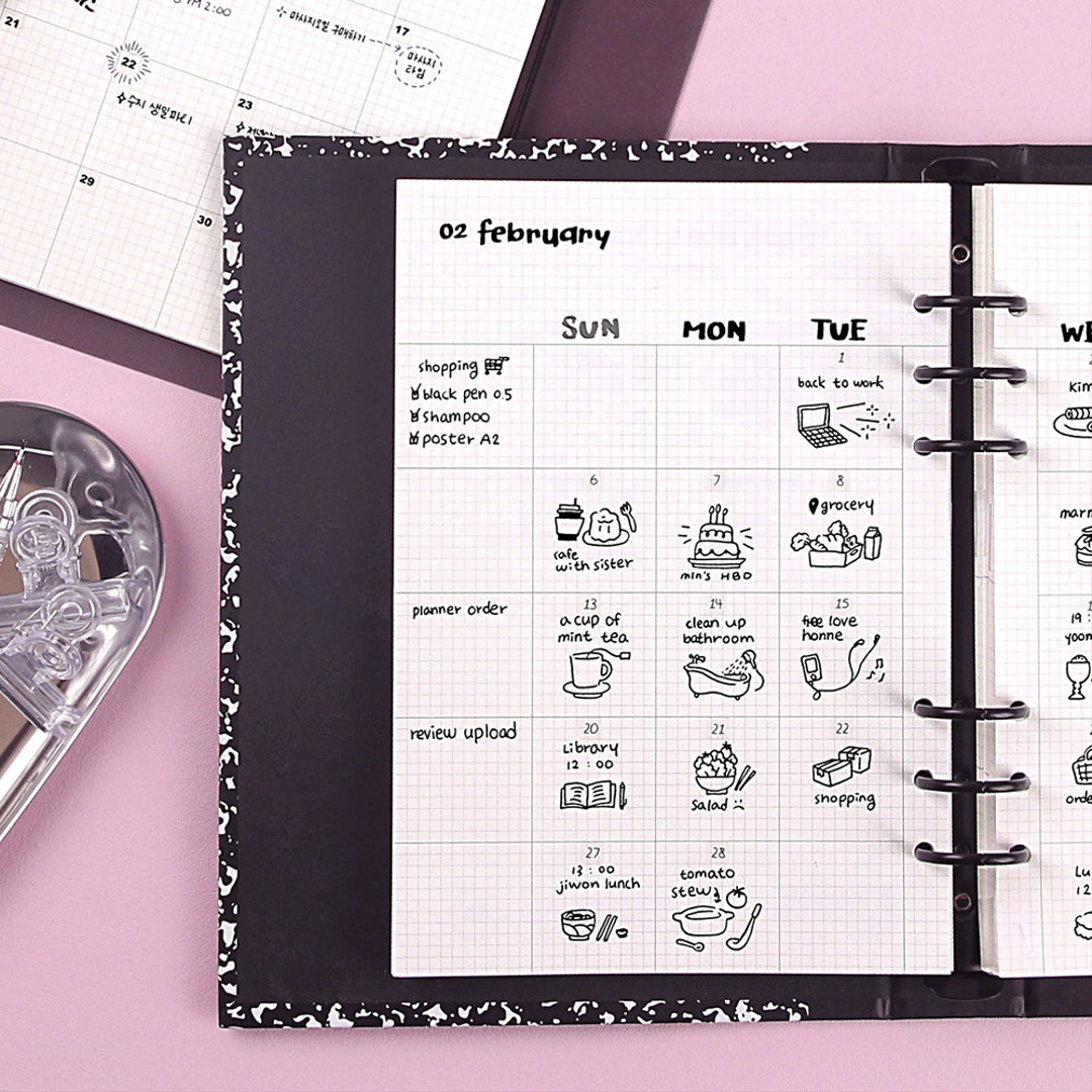 Wannathis A5 6 holes basic note refill paper_Monthly Paper