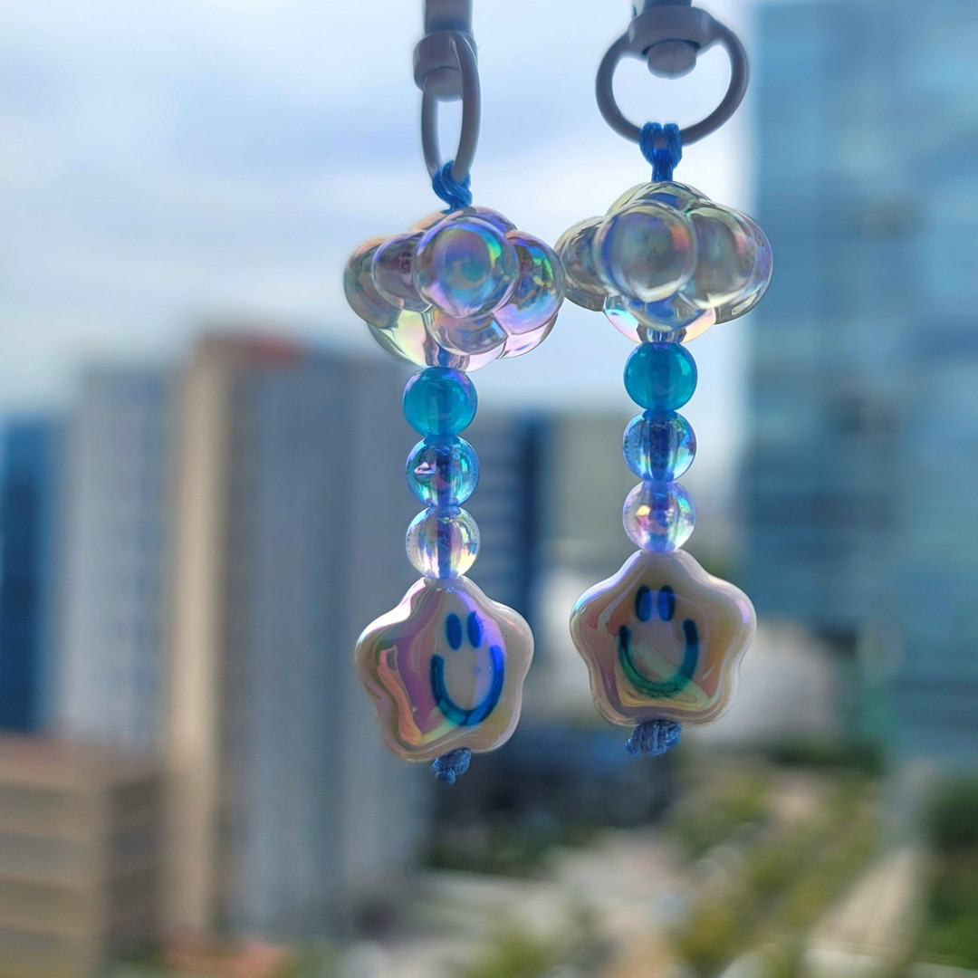 Smile Cloud / Bead Key Ring / Phone Key Ring | idus