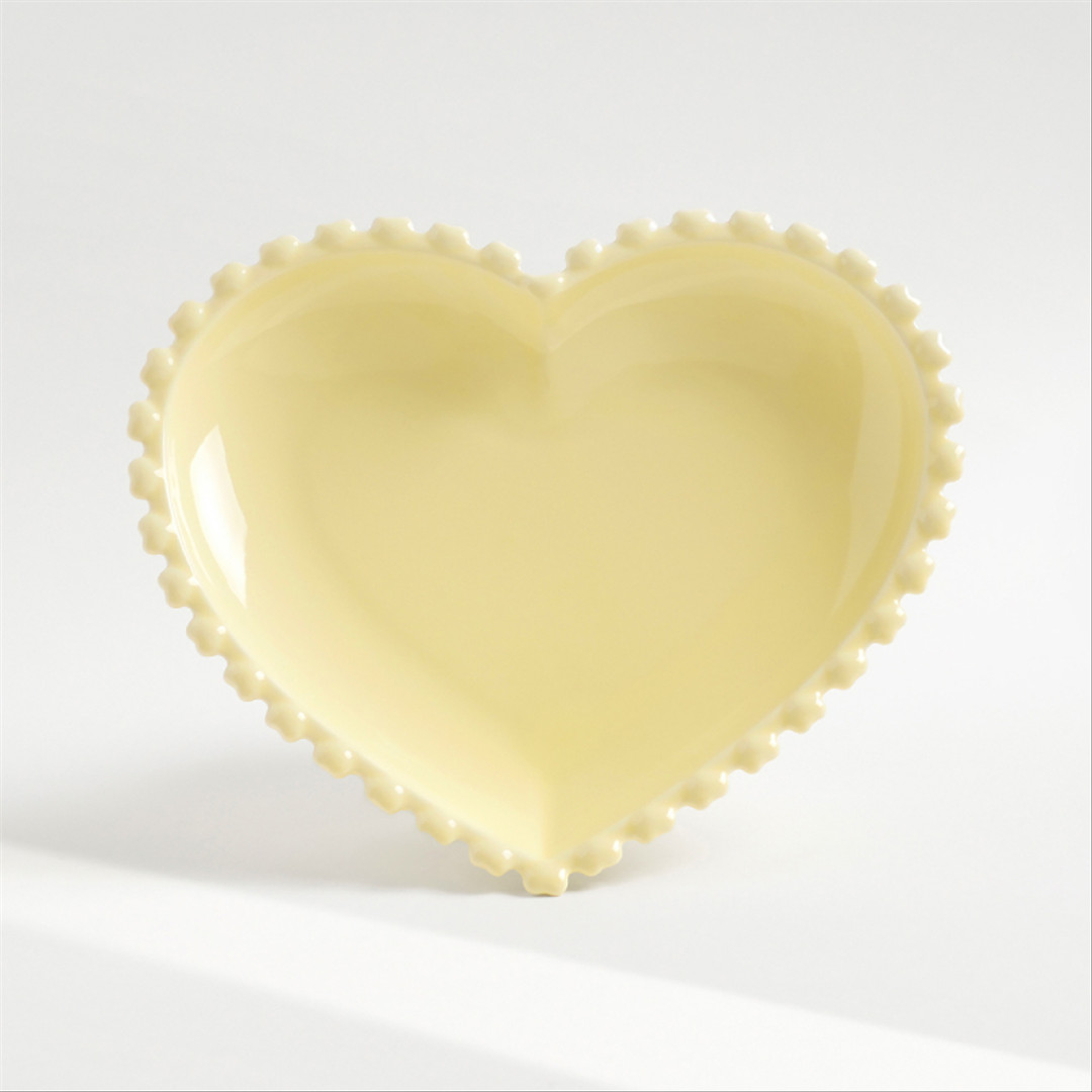 Dot Heart Plate(Cream) | idus