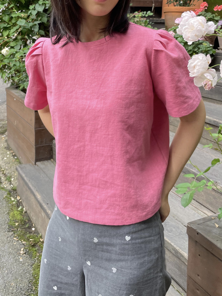 린넨 퍼프소매 탑 | 아이디어스