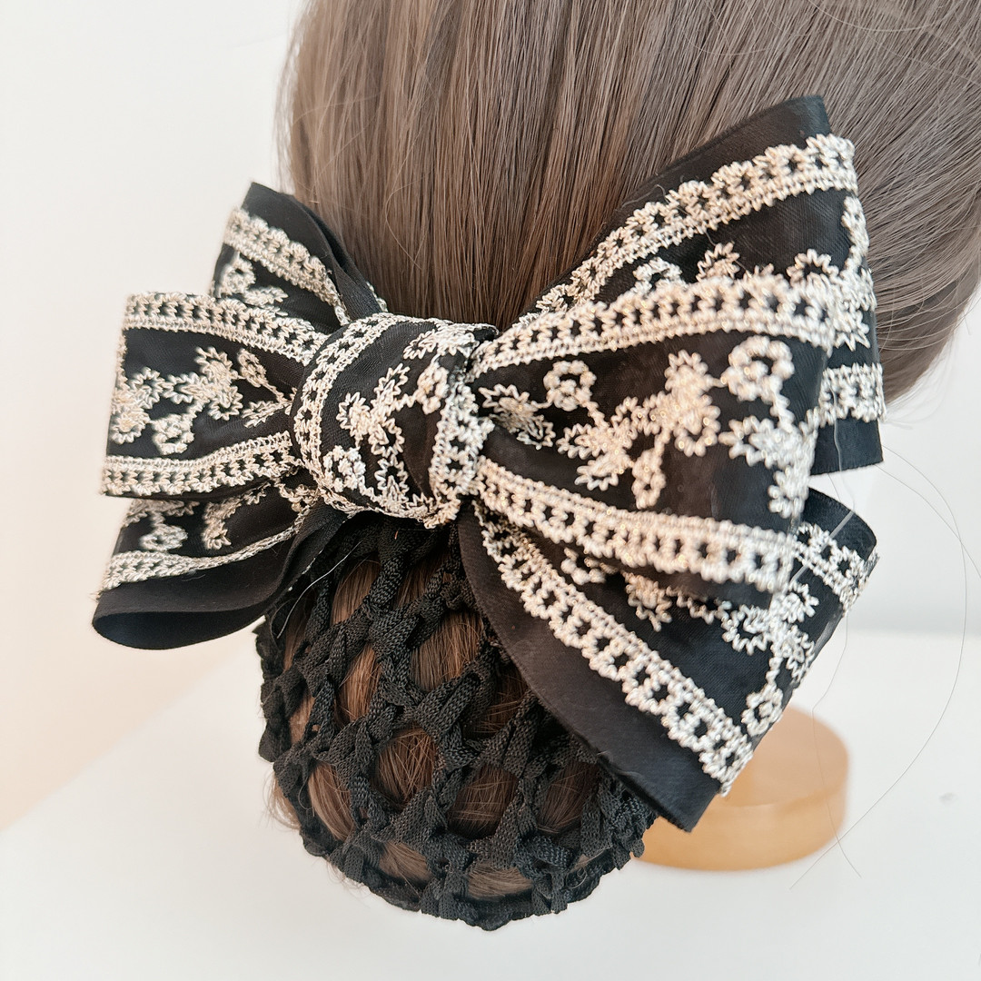 Gold Lace Big Ribbon Hair Net | idus