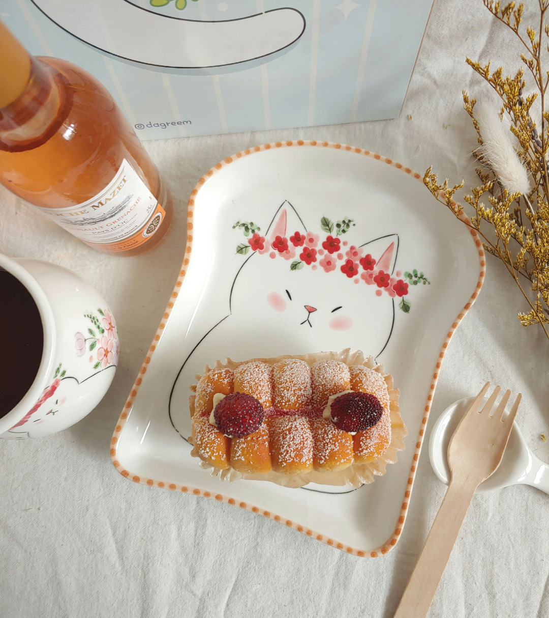 Flower cat plate | idus