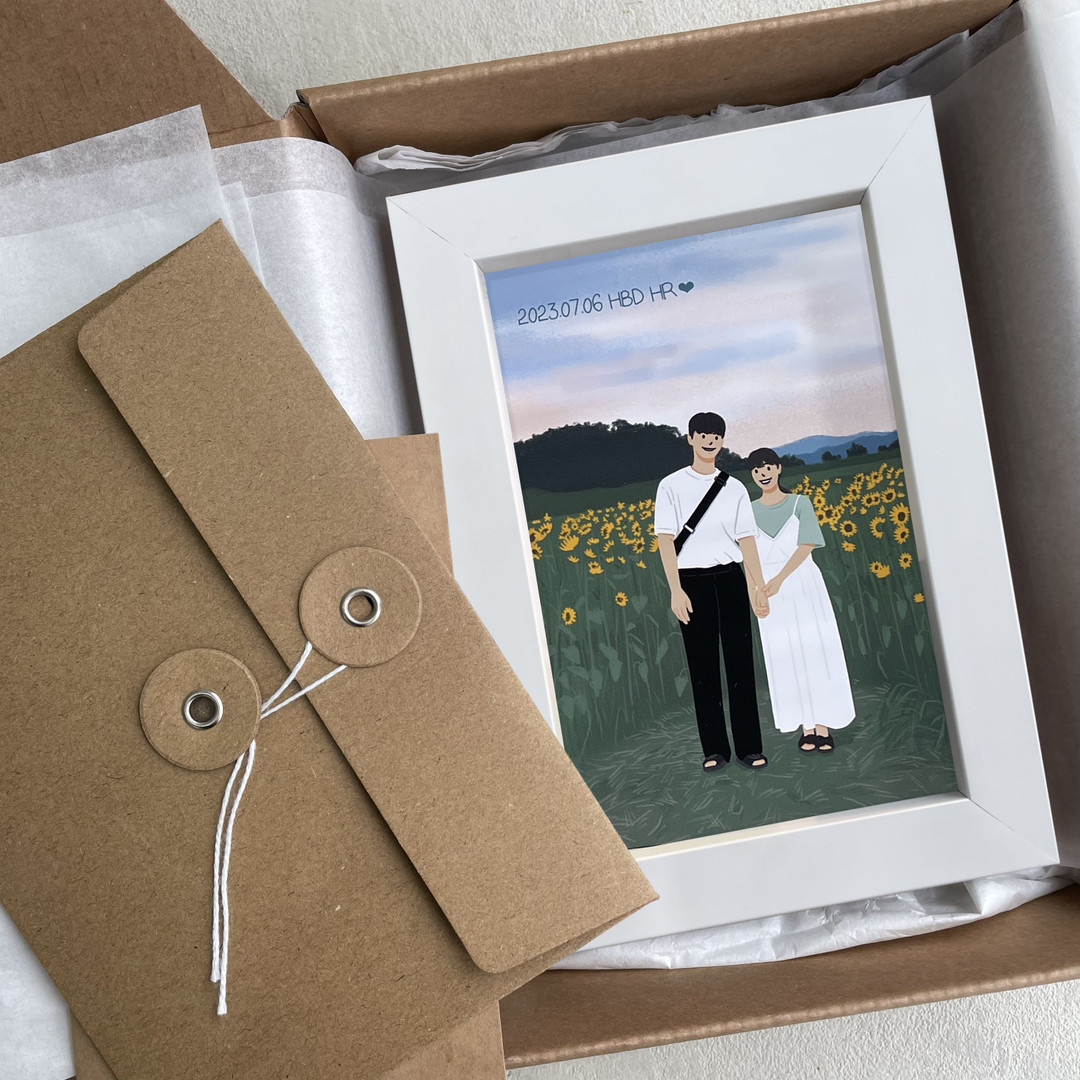 Emotional illustrations : Couple wedding anniversary Photo frame | idus