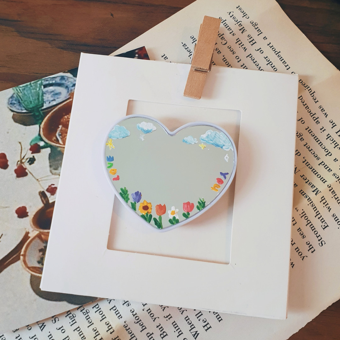 Hand Painted Flower Mirror Griptok | idus