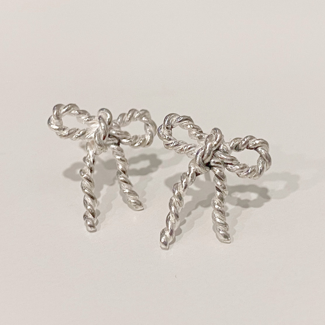 Twisted Rope Ribbon Earrings Silver 925 | idus