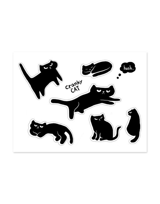 cranky cat sticker 고양이 스티커 다꾸 | 아이디어스