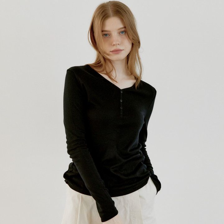 [NEW] 브이넥 버튼 티셔츠(MCG1-TS118) | 아이디어스