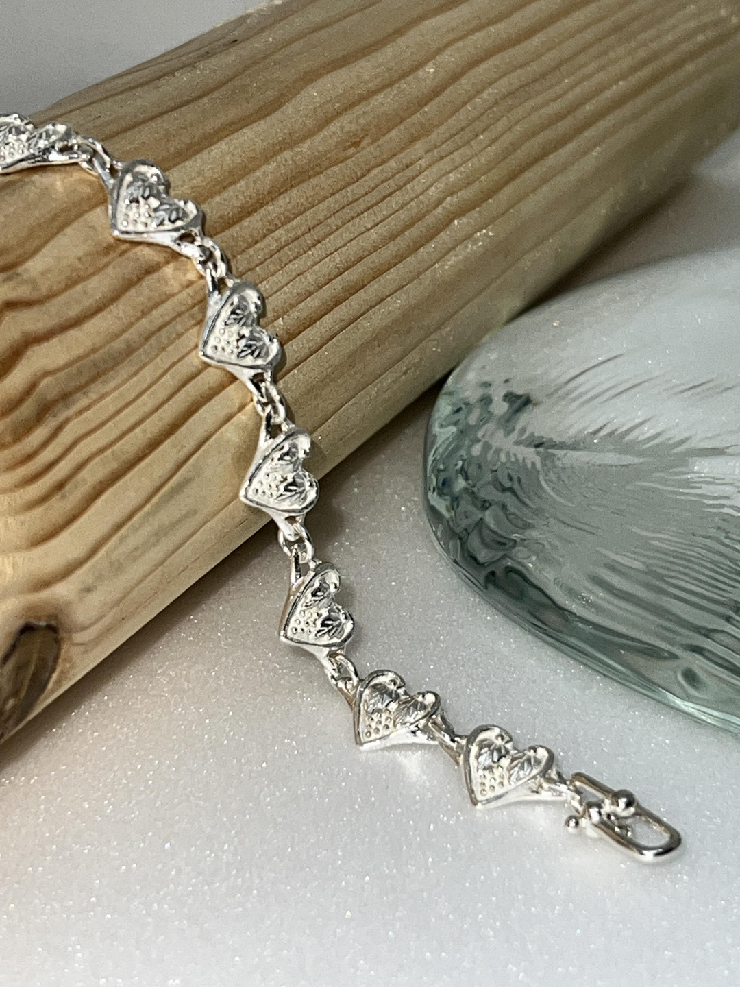 Weinblatt heart bracelet sterling silver | idus