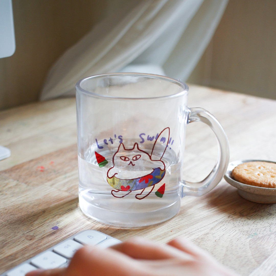 Let's Swim! Clear Heat resistant glass mug | idus
