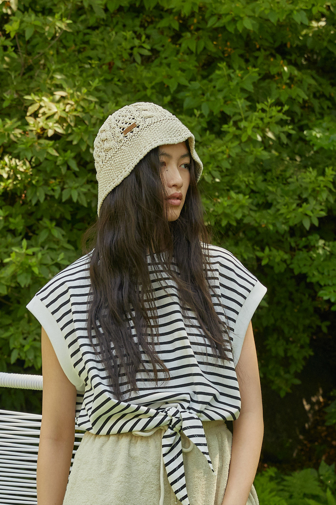 Crochet Summer Paper Bucket Hat / 2colors