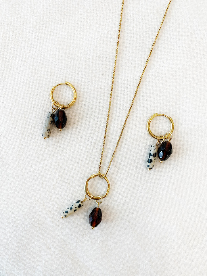 Double Charms Gold Earring | 아이디어스