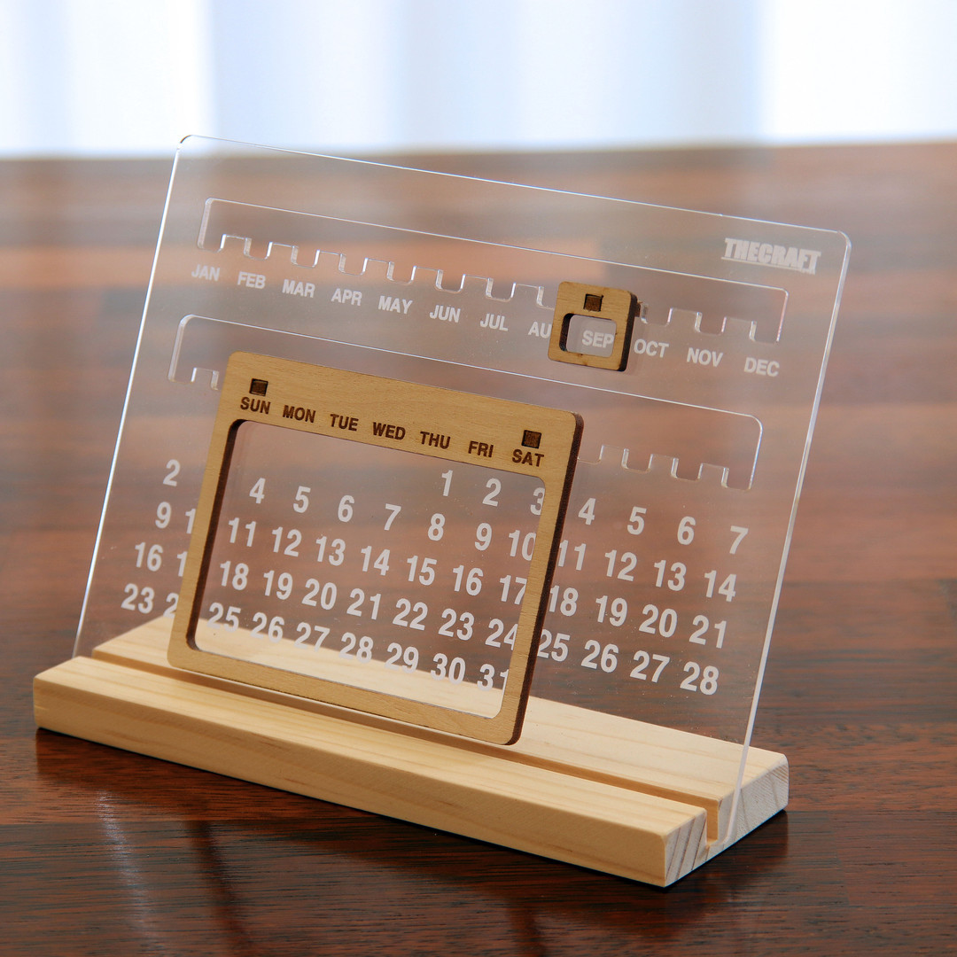 Clear Wooden Adjustable Desk Calendar | idus