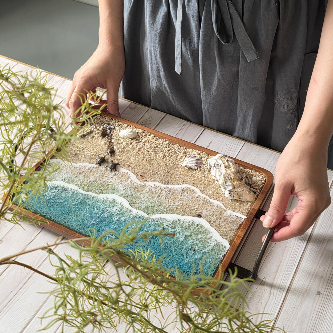 Ocean Handle Tray with Sea Turtle Story | idus