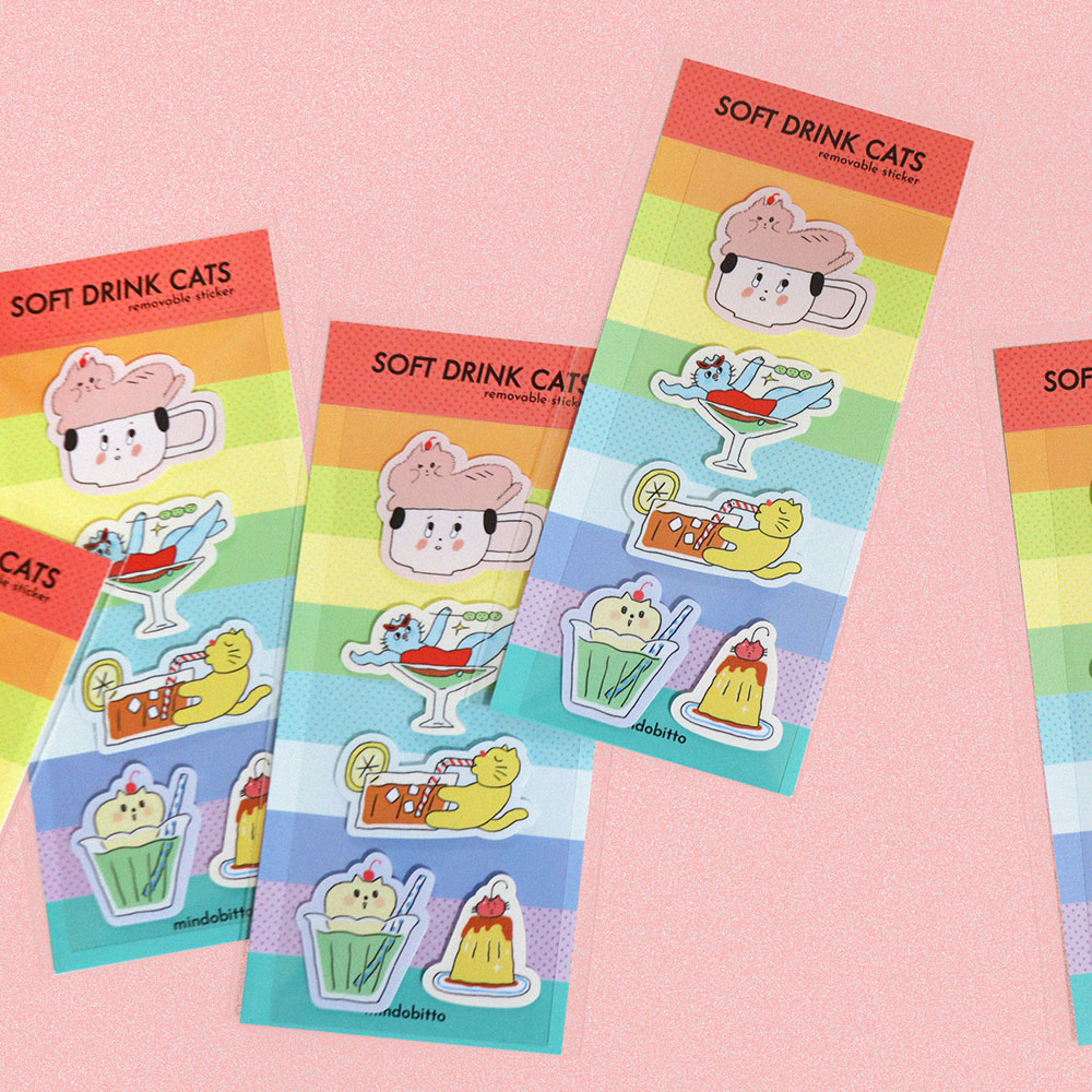 Soft drink cats sticker | idus