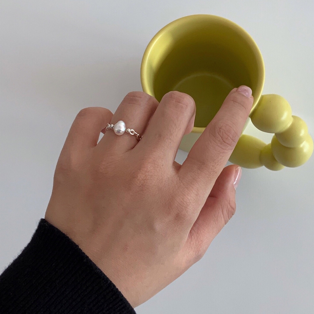 Silver925 Simple pearl chain ring | idus