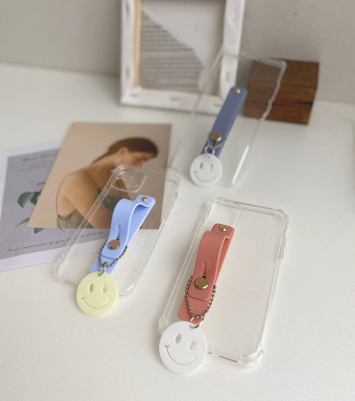 갤럭시S23)핸드폰 스트랩 폰케이스-커플.스마일키링 | 아이디어스