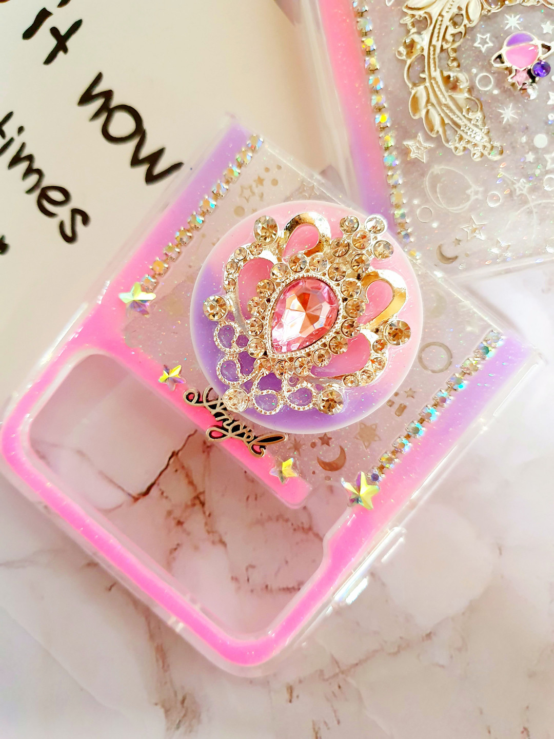 Pastel Cutie Bling Z Flip 3 - Light pink crystal, light pink/purple two ...