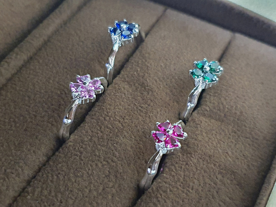 [Silver Ring] Heart Clover Wave Ring | idus