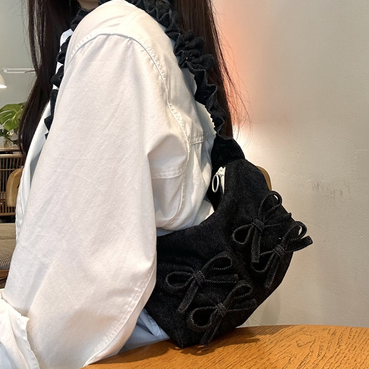 [GAFIA] 데님 리본 백 | 아이디어스