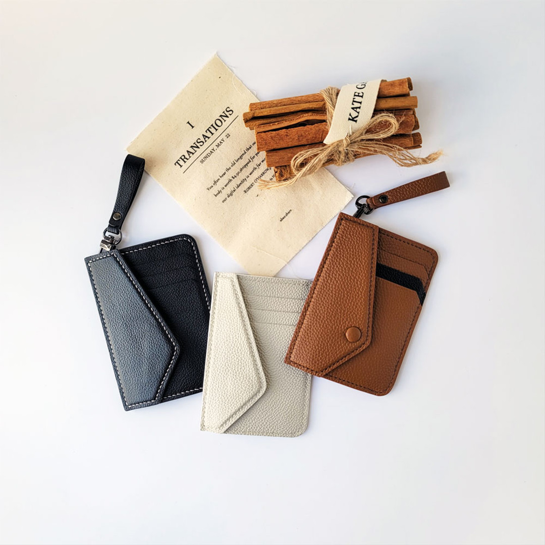 Snap leather card + strap wallet | idus
