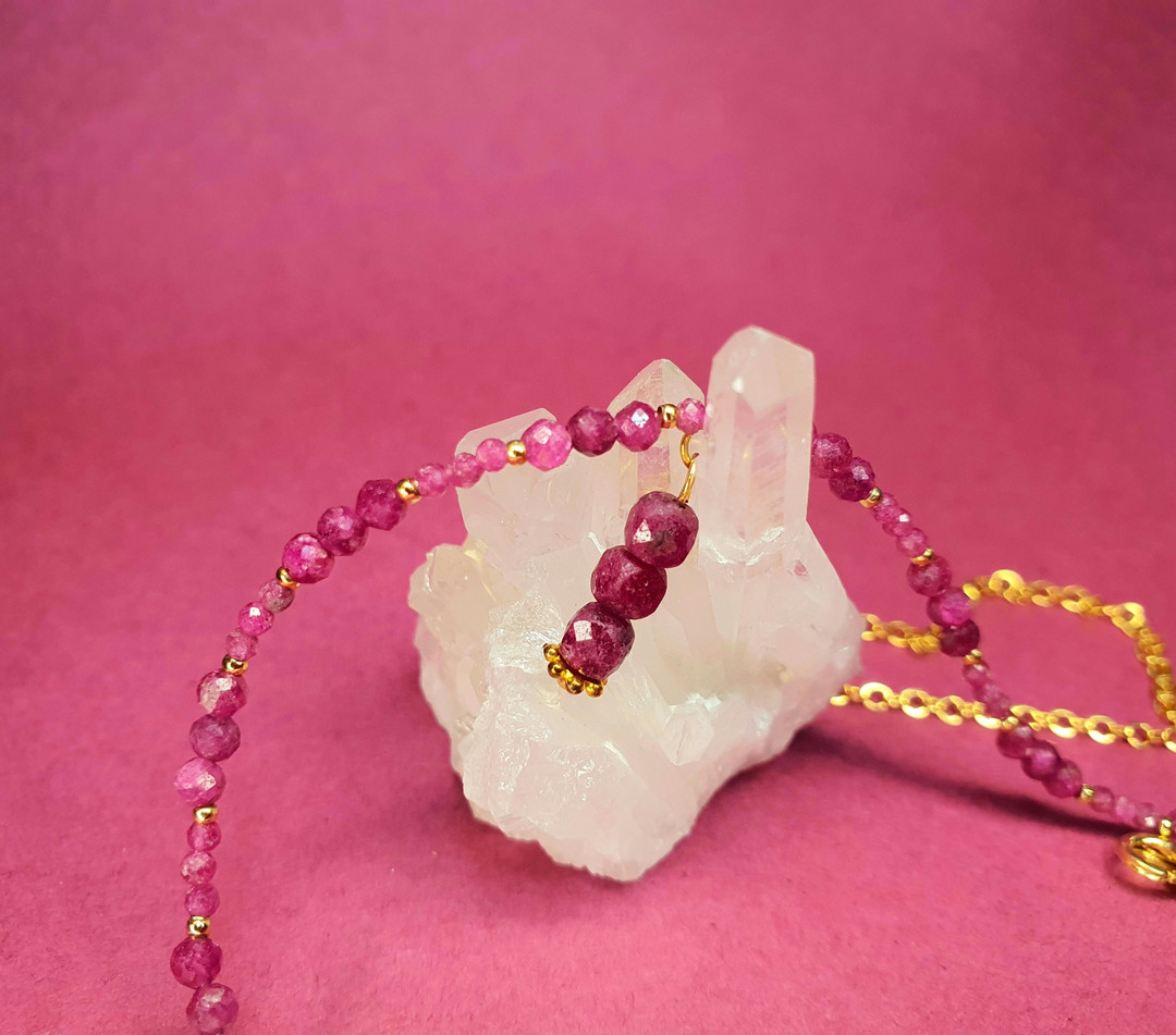 Signature Ruby gemstone Layered Silver Necklace