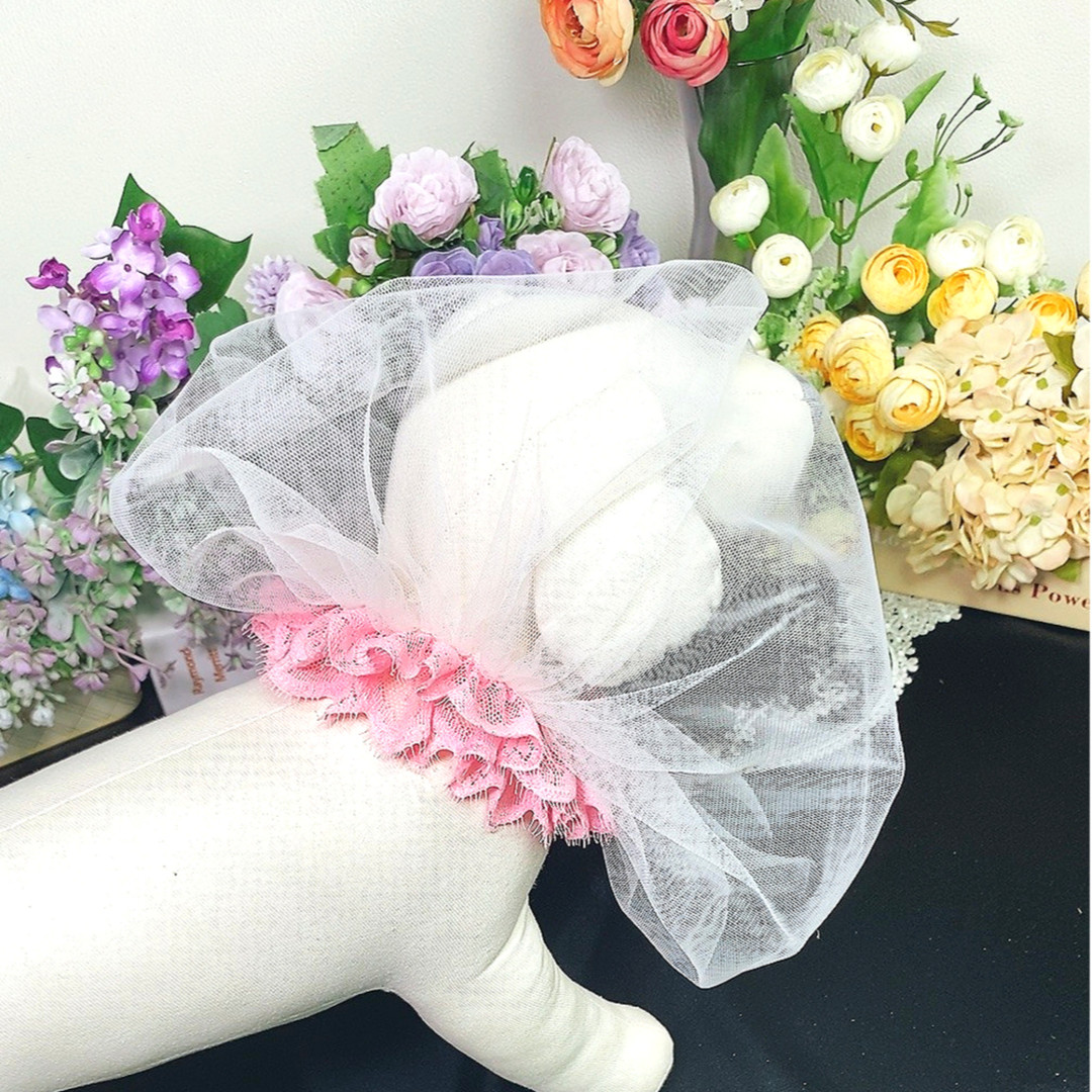 Head mesh, pink lace, dog face protection mesh cover | idus