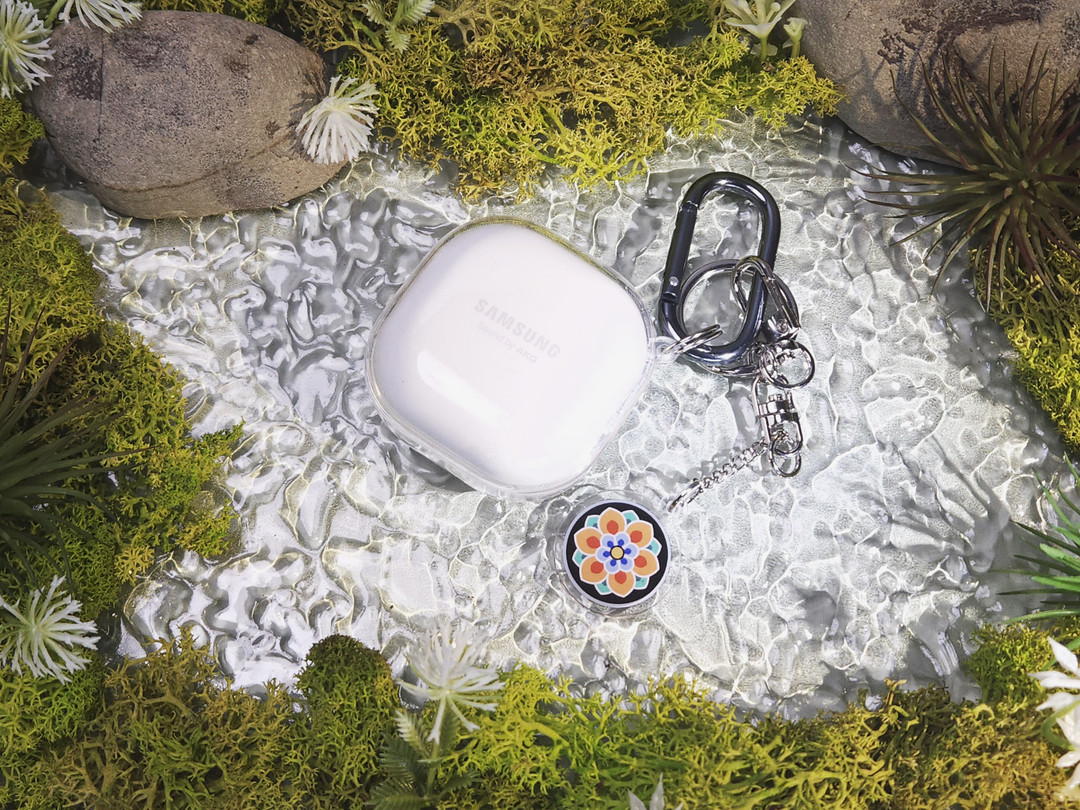 Dancheong(Korean traditional pattern) Lotus Keyrings | idus