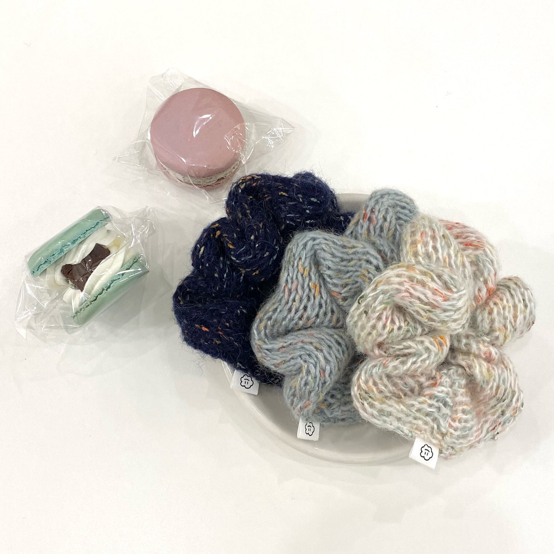 Hand Knit Wool Scrunchie (3color)